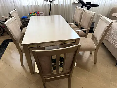Classifieds: 6-Seater Dining Table with Upholstered Chairs - Light ...