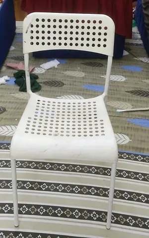 Classifieds: 5 qty White metal-framed perforated plastic chair - used ...