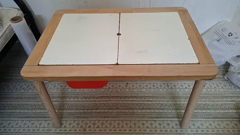 Classifieds: Wooden toddler activity table with removable play panels ...