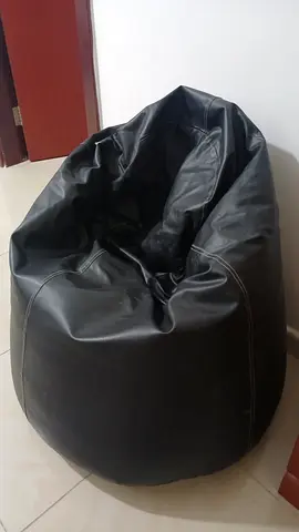 Classifieds: Black Faux Leather Bean Bag Chair - Comfortable Lounge ...