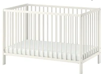 Classifieds: White Wooden Baby Crib with Mattress - Good Condition ...