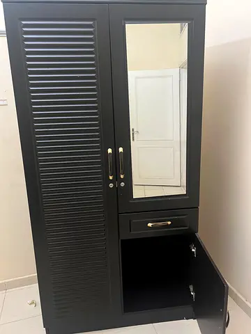 Classifieds: Modern Black 2-Door Wardrobe with Mirror Drawer ...