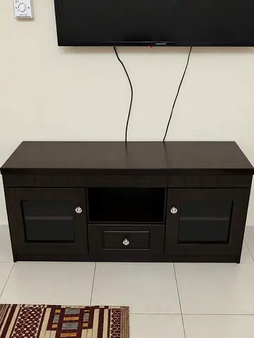 Classifieds: Dark Wood TV Cabinet / Entertainment Unit with Glass Doors ...