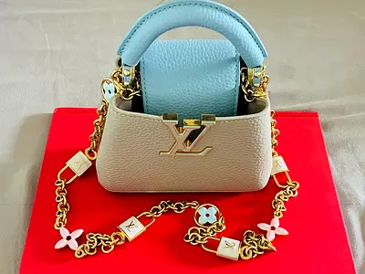 Classifieds: Louis Vuitton amazing Light blue cream mini designer-style ...