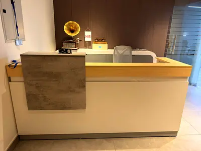 Classifieds: Modern reception desk with wooden top and white body ...