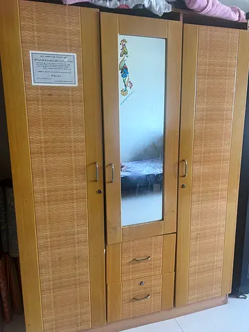 Classifieds: Wooden 3-Door Wardrobe with Mirror — Good Condition ...