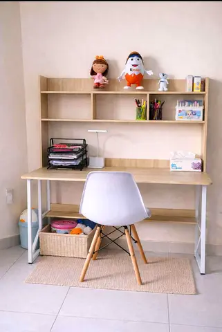 Classifieds: Light Wood Study Desk with Shelves and Chair — Good ...