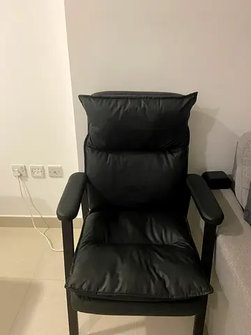 Classifieds: Black padded reclining lounge chair with armrests - good ...