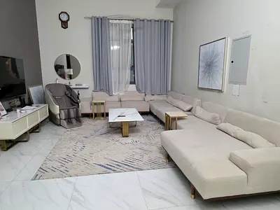 Classifieds: Light beige modular sofa set with marble-top coffee table ...