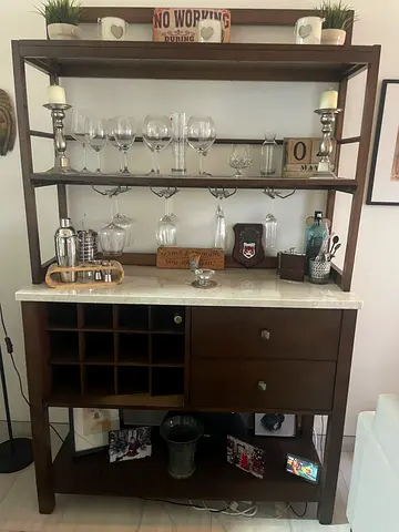 Classifieds: Solid Wood Wine Cabinet with Marble Top and Shelving ...