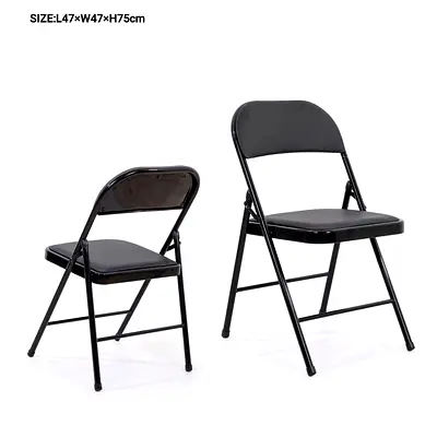 Classifieds: Black Metal Folding Chair — Comfortable Padded Seats ...