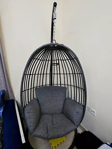 Classifieds: Hanging Egg Chair with Stand and Cushions - Grey ...