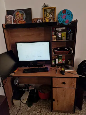 Classifieds: Wooden computer desk with hutch and storage - used ...