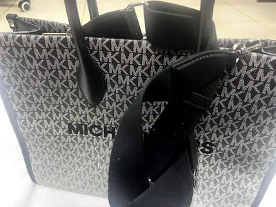Classifieds: Michael Kors Signature Monogram Tote Bag - Black/Grey ...