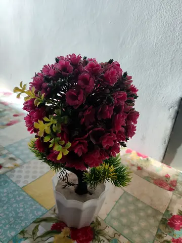 Classifieds: Small artificial potted flowering plant - pink and purple ...