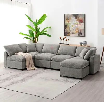Classifieds: Large Grey Fabric L-Shaped Corner Sofa - Comfortable ...