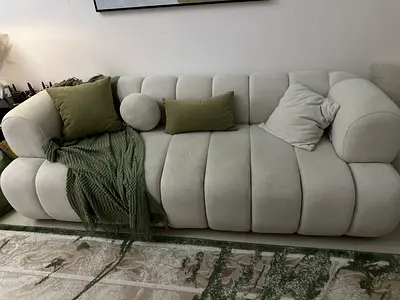 Classifieds: Light grey modern tufted 3-seater sofa in good condition ...