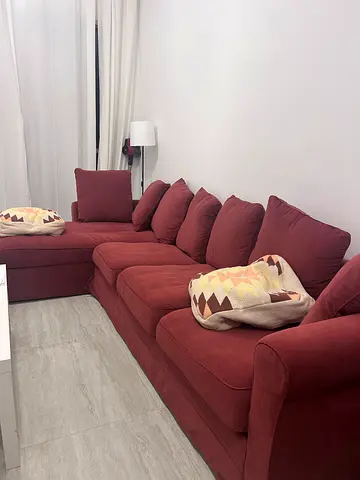 Classifieds: Maroon L-shaped Fabric Corner Sofa - Good Condition ...