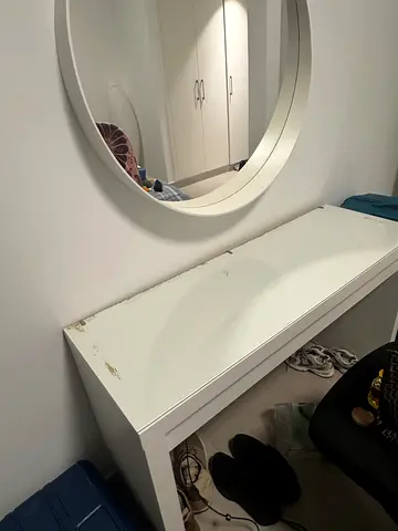 Classifieds: White wooden shoe tables with mirror - good for entryway ...