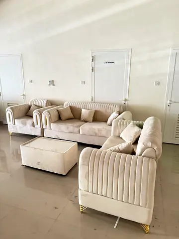 Classifieds: Cream sofa set 3+2+1 with coffee table | dubizzle Sharjah