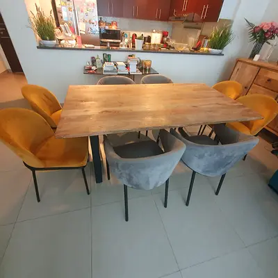 Classifieds: Dining Set: solid wood Table with 8 chairs | dubizzle Dubai