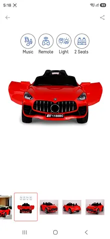 Classifieds: Red Kids Electric Ride-On Car with Doors, Remote Lights (2 ...