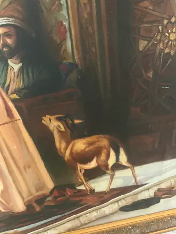 Classifieds: Framed Oil Painting of Interior Scene with Antelope ...