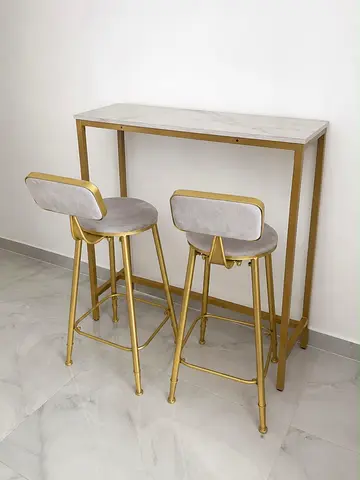 Classifieds: Slim Gold Bar Table with Two Velvet Bar Stools | dubizzle ...