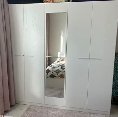 Classifieds: White 4‑door Wardrobe with Central Mirror - Good Condition ...