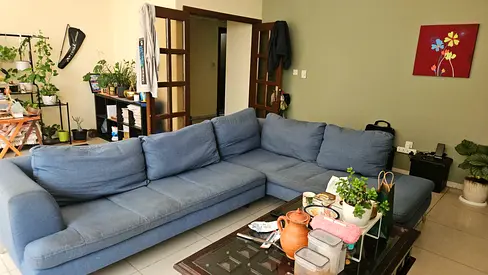 Classifieds: L shaped blue-gray colored sofa | dubizzle Abu Dhabi
