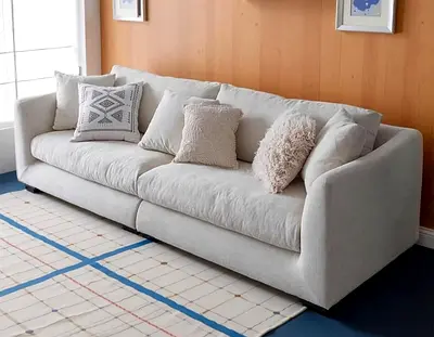 Classifieds: Comfortable Light Beige Three Seater Sofa with Cushions ...