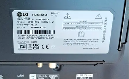 Classifieds: LG 86UR78006LB 86-inch 4K UHD LED TV - Working, Good ...