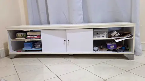 Classifieds: Low White TV Cabinet / Entertainment Unit - 2 Doors, Open ...