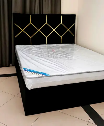 Classifieds: Brand New Black Velvet Bed Frame with Geometric Headboard ...