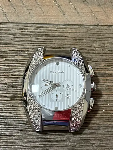 Classifieds: Western big size silver mens watch with crystal accents ...