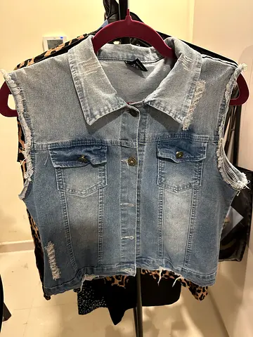 Classifieds: Light Blue Distressed Denim Vest - Size S/M | dubizzle Dubai