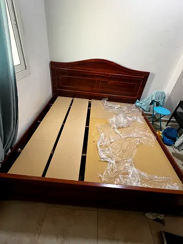 Classifieds: Wooden double bed frame with headboard - good condition ...