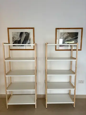 Classifieds: Set of 2 metal/wood open shelving units - 155 x 70 x 35 cm ...