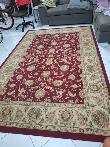 Classifieds: Large Red and Beige Floral Area Rug — Good Condition ...