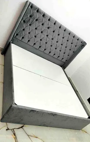 Classifieds: Brand New Gray tufted fabric King size bed frame with ...