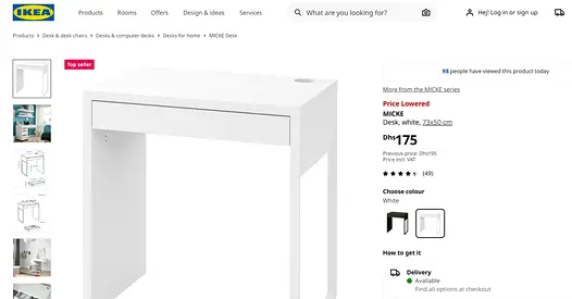 Classifieds: Reduced price. IKEA MICKE small white desk with stool ...
