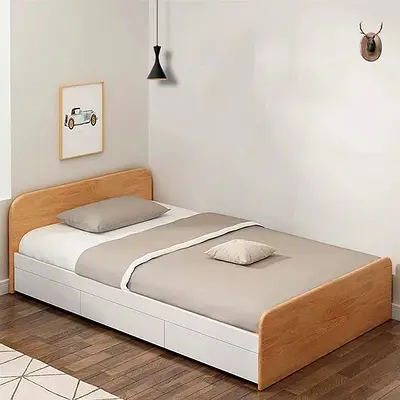 Classifieds: Wooden Single Bed with Underbed Drawers - Light Oak Finish ...