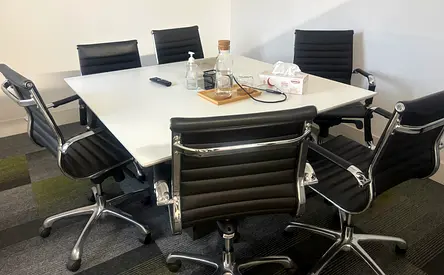 Classifieds: Conference table with 6 black swivel office chairs - good ...
