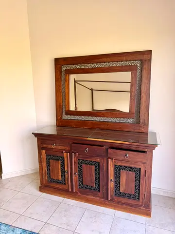 Classifieds: Solid Wood Sideboard with Matching Mirror - Rustic Carved ...