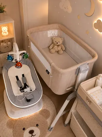 Classifieds: Portable bedside bassinet with baby rocker - beige set ...
