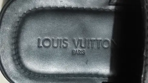 Classifieds: Louis Vuitton Black Leather Slide Sandals (single shown ...