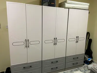 Classifieds: White and Grey 6-Door Wardrobe with Drawers - Good ...