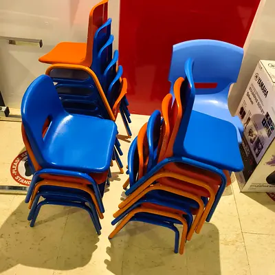 Classifieds: Stackable Plastic Children’s Classroom Chairs - Blue ...