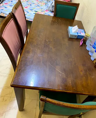Classifieds: Solid Wood Dining Table with 5 Chairs - Used | dubizzle ...