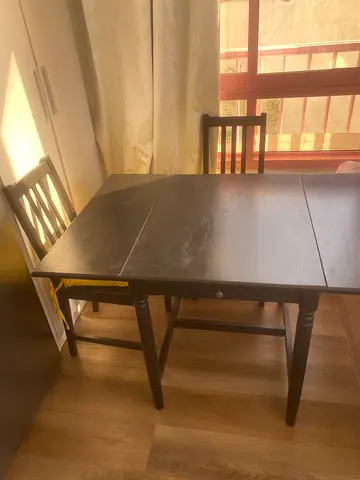 Classifieds: IKEA Solid Wood Dining Table with 2 Chairs - Dark Brown ...